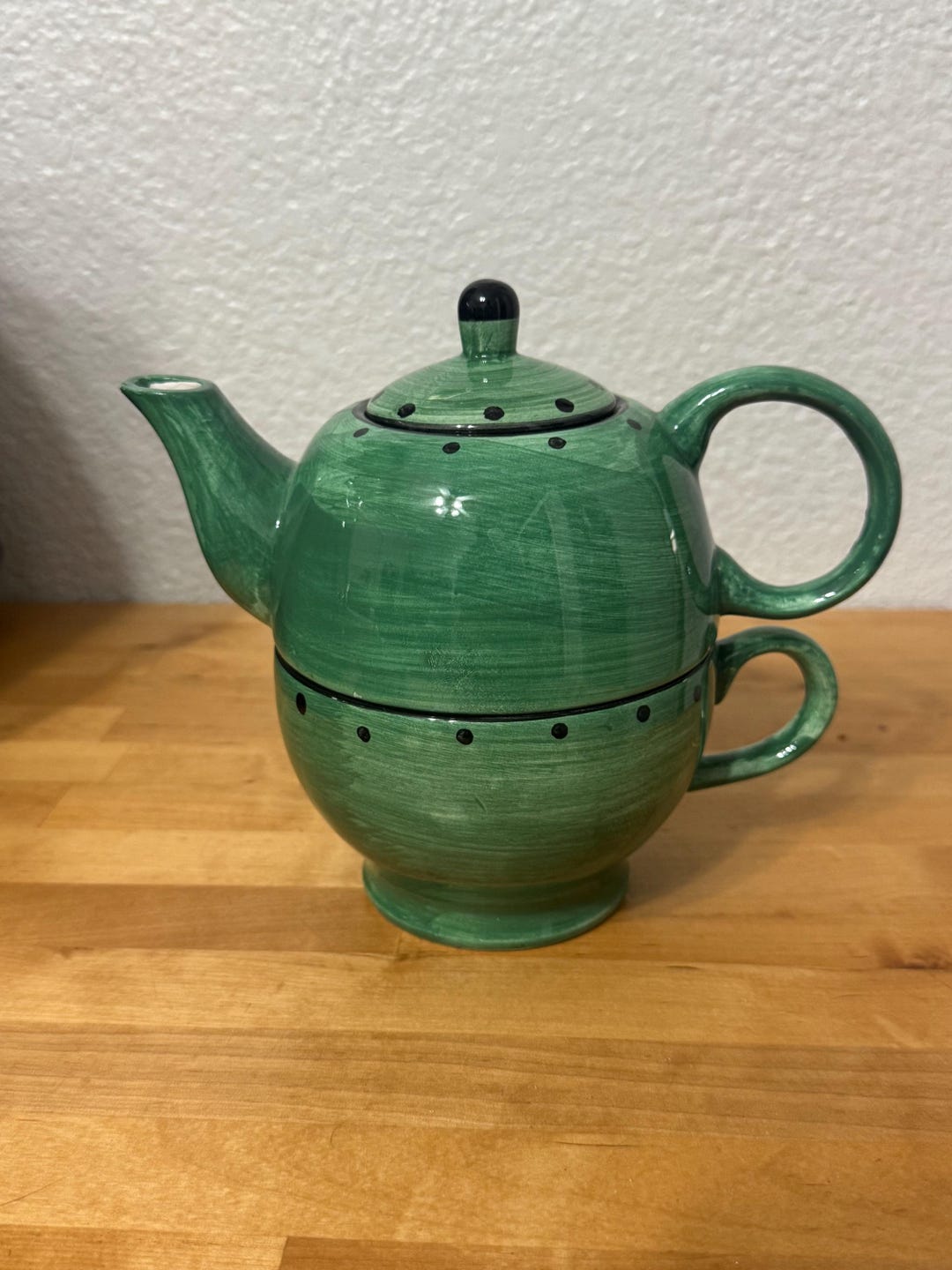 Vintage Hand Painted Stackable Tea for One Teapot and Cup by Design Pac ...