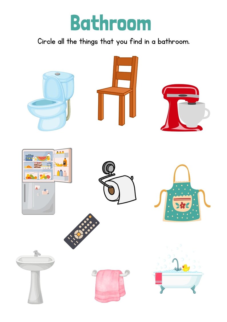 I Spy House Objects Worksheet | Printable Kids Activity | Preschool ...