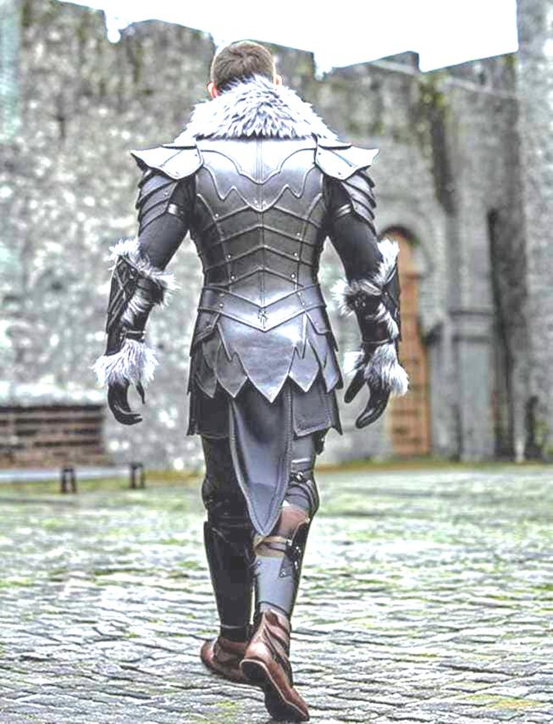 Handcrafted Black Leather Armor – Medieval LARP & Cosplay Costume With ...