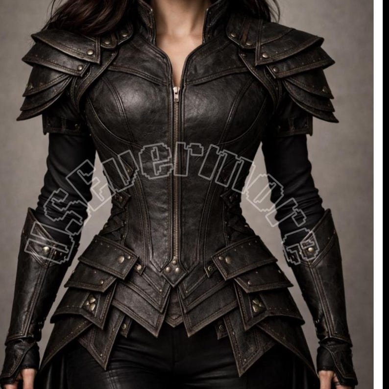 Black Leather Warrior Corset Jacket – Gothic Knight Armor Costume ...