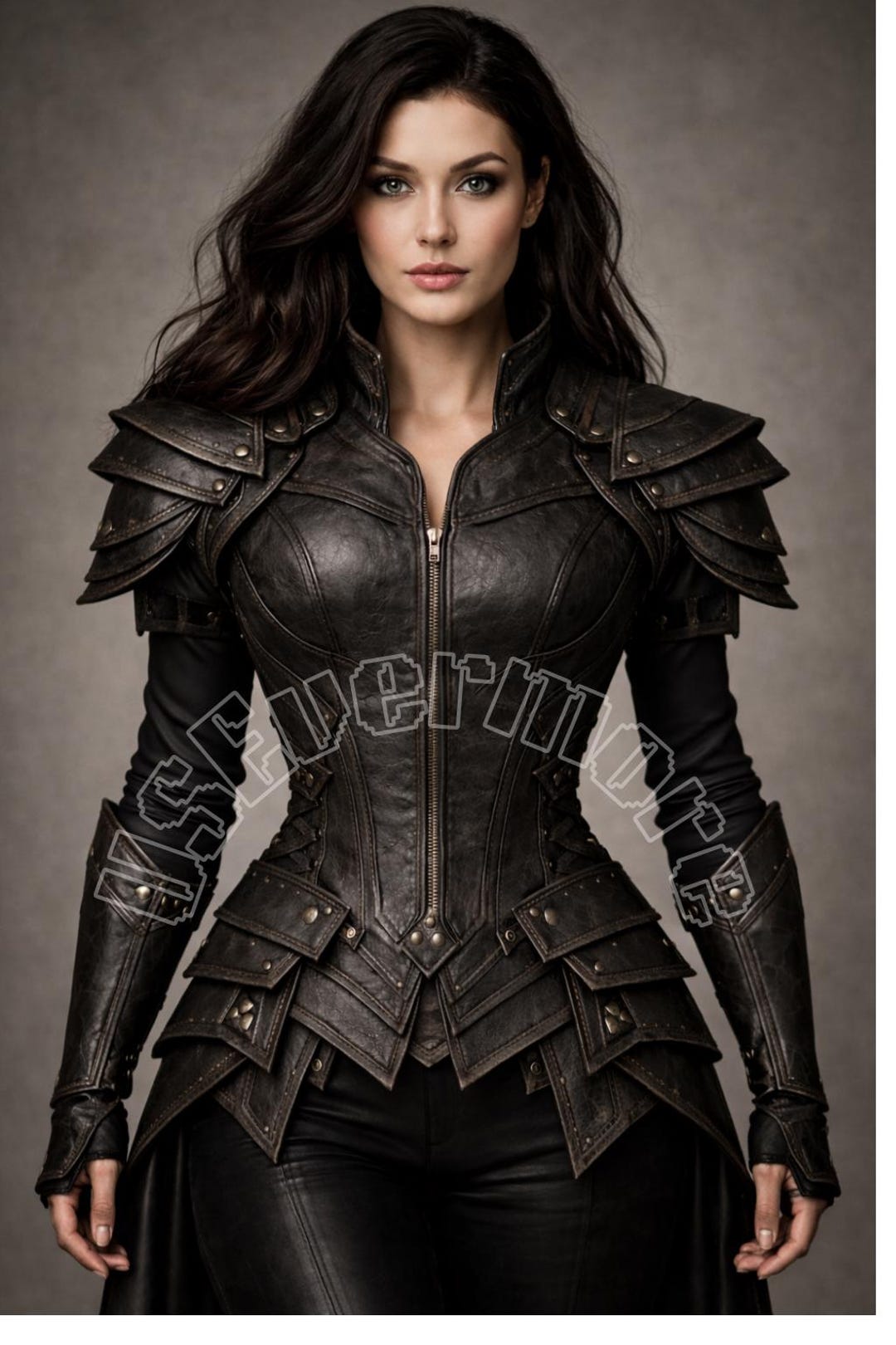 Black Leather Warrior Corset Jacket – Gothic Knight Armor Costume ...