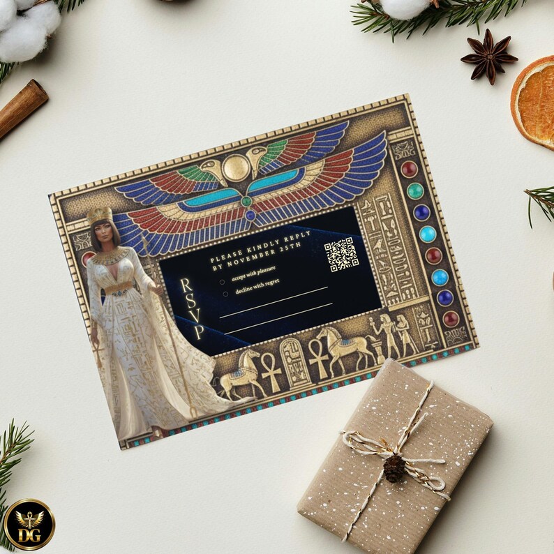 The Sapphire Dynasty | Egyptian Wedding Invitation Suite – Luxury Navy ...