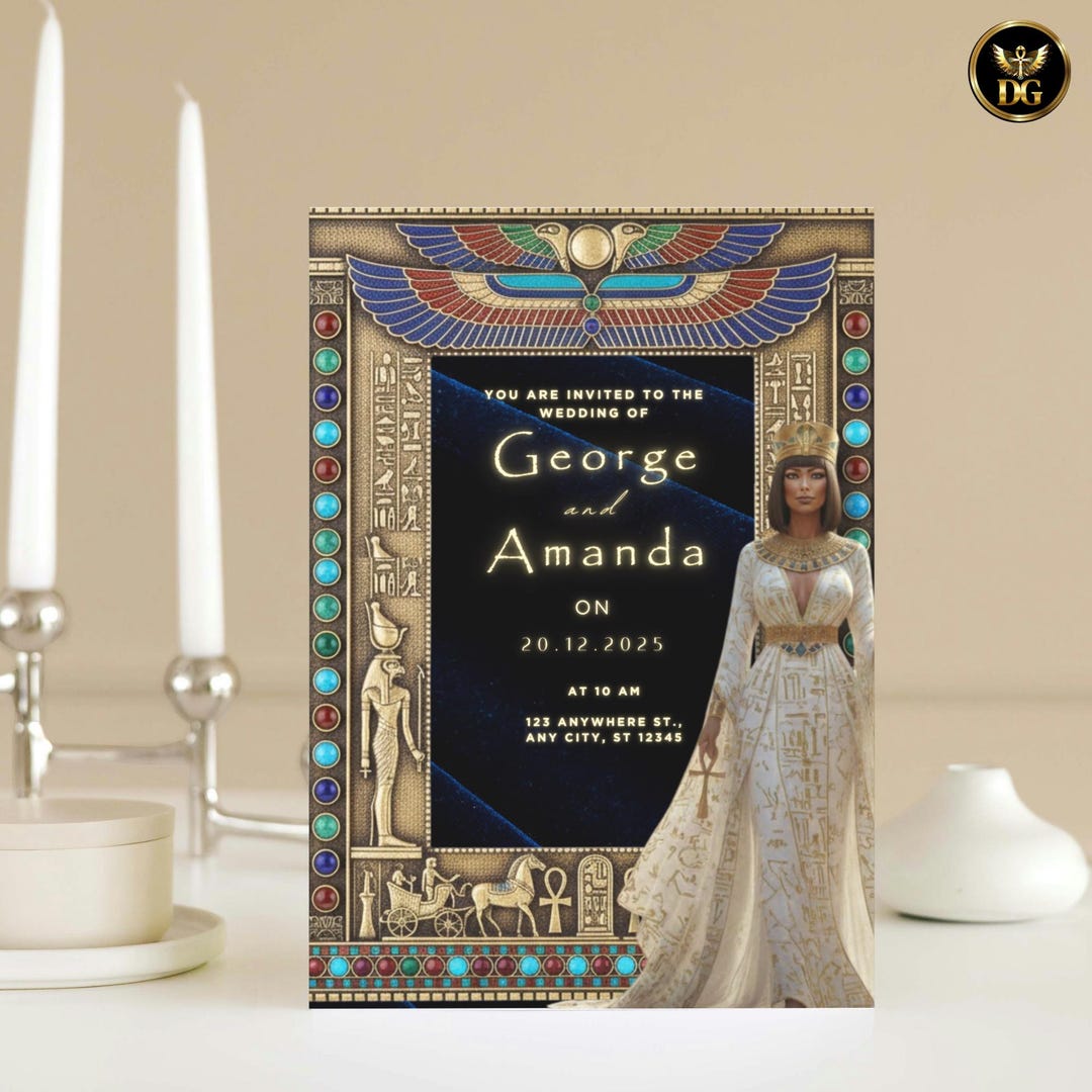 The Sapphire Dynasty | Egyptian Wedding Invitation Suite – Luxury Navy ...