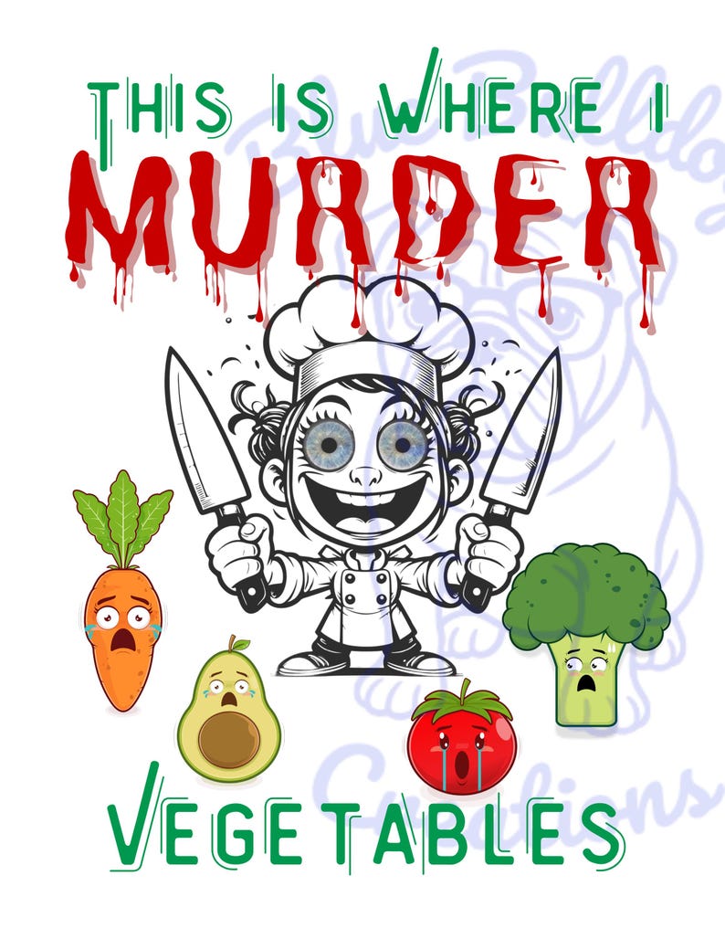 Chef Glass Funny Cutting Board - Murder Vegetables - Kitchen Gift, 7.8 ...