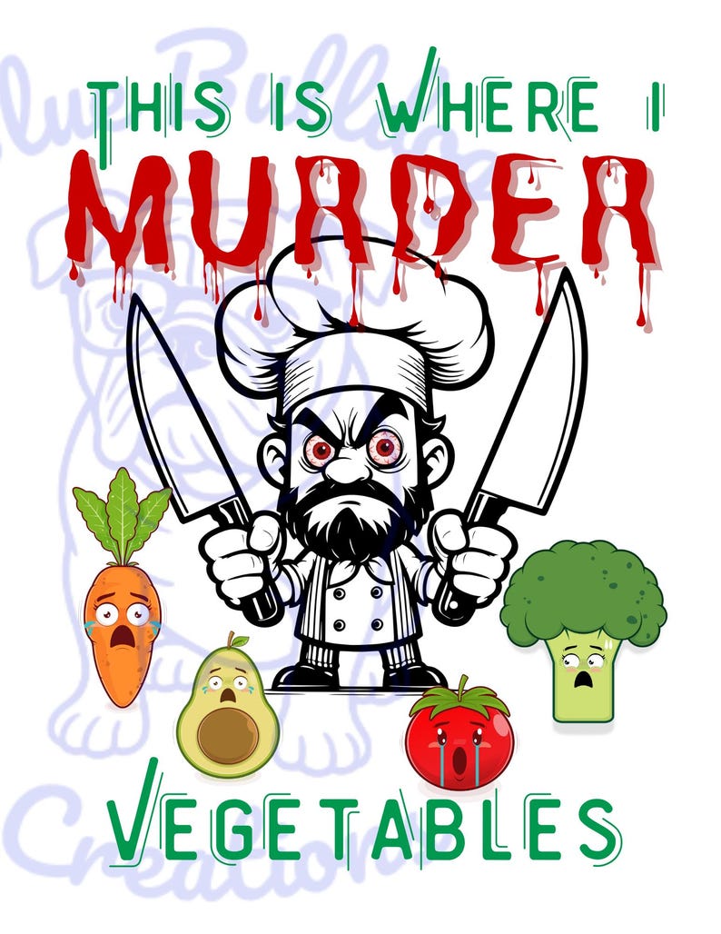 Chef Glass Funny Cutting Board - Murder Vegetables - Kitchen Gift, 7.8 ...