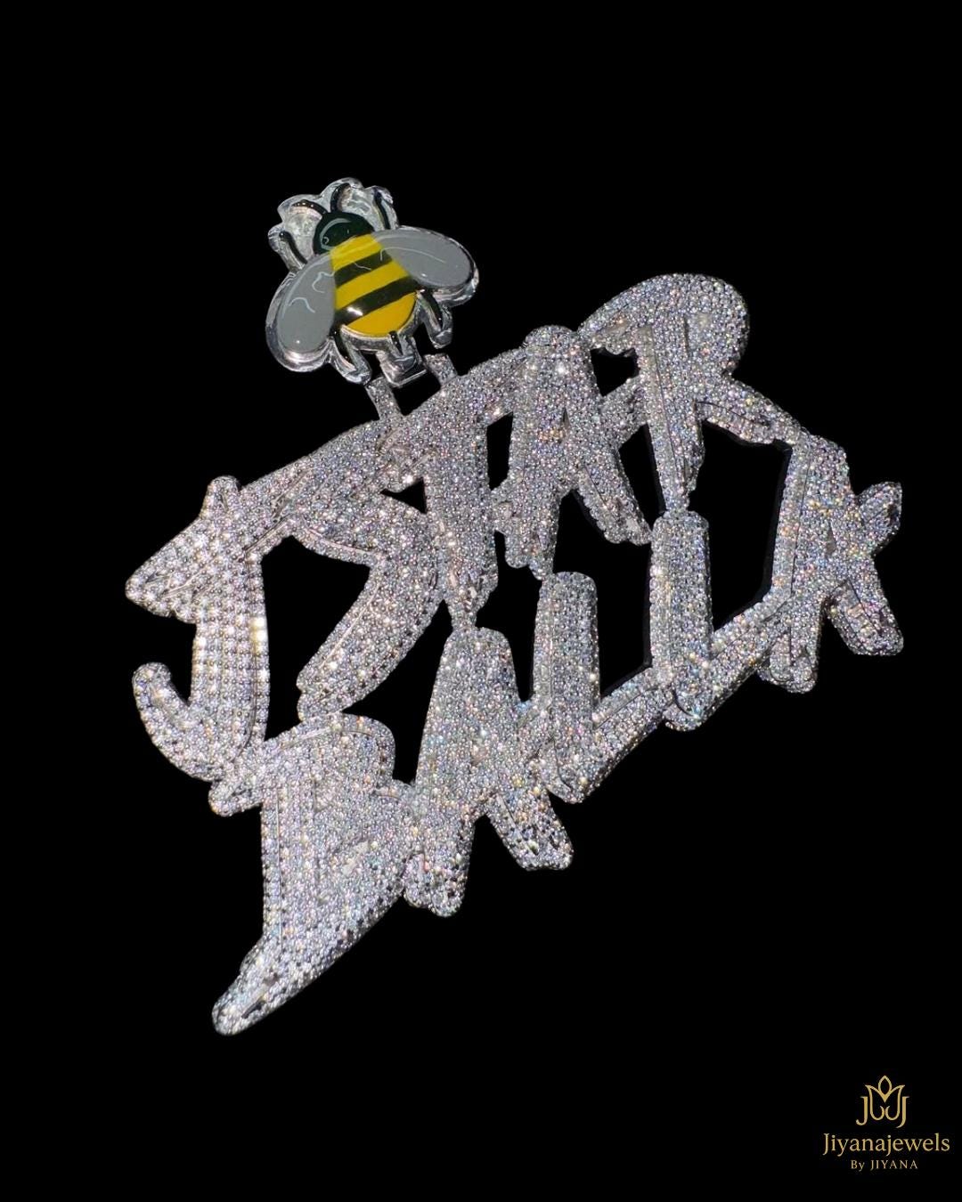 Custom Iced Out Moissanite Diamond Hip Hop Bee Pendant: 925 Sterling ...