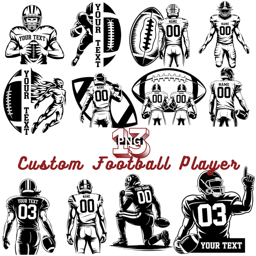 Custom Football Player PNG, Team Design, Canva Template (digital ...