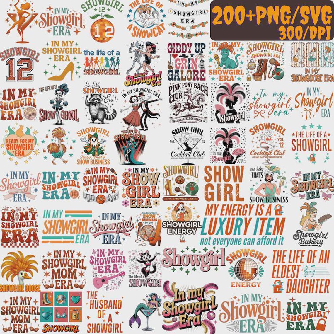 Showgirl Era PNG Bundle, Retro Graphics (digital Download) - Etsy