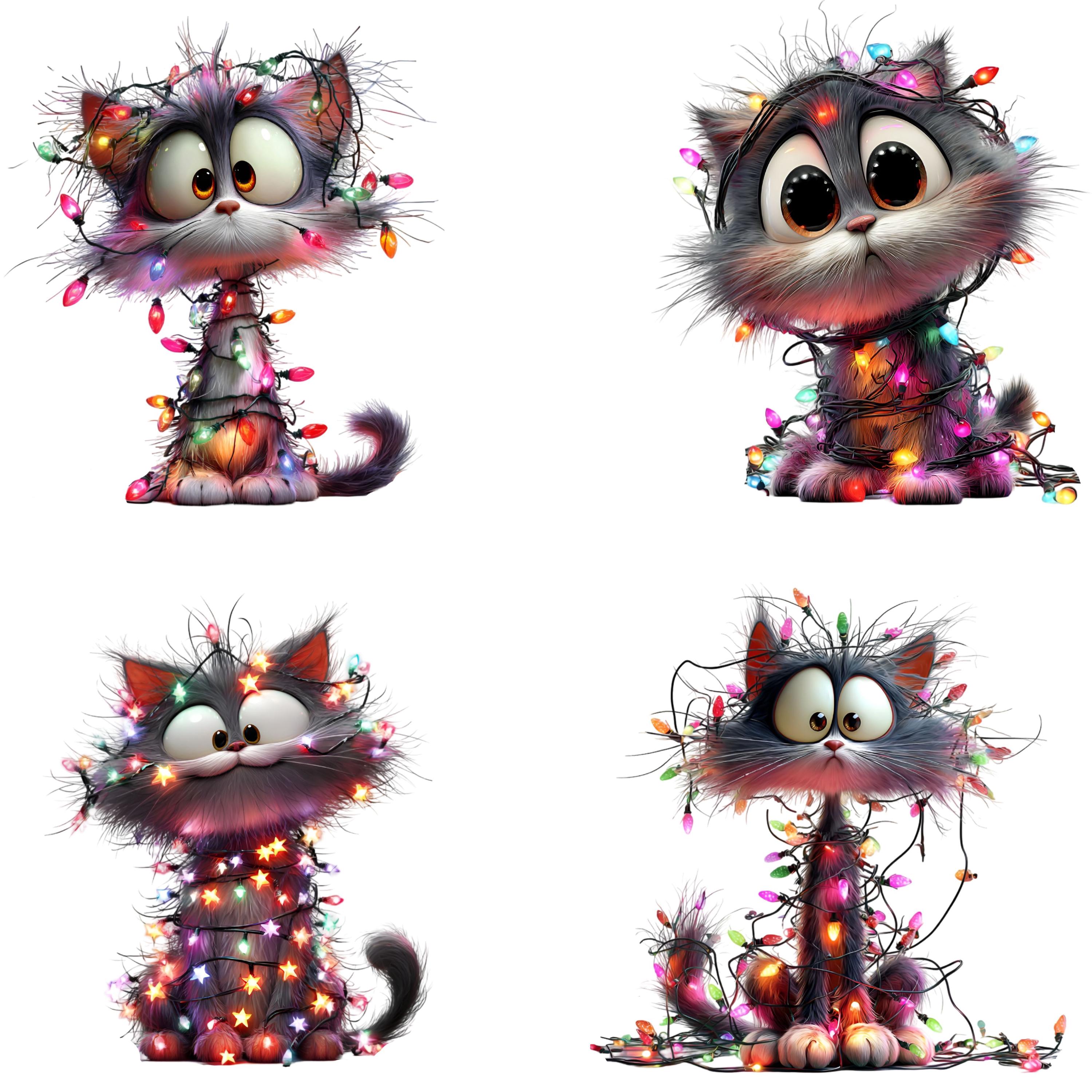35 PNG Christmas Kitten Clipart Bundle, Holiday Clipart (digital ...