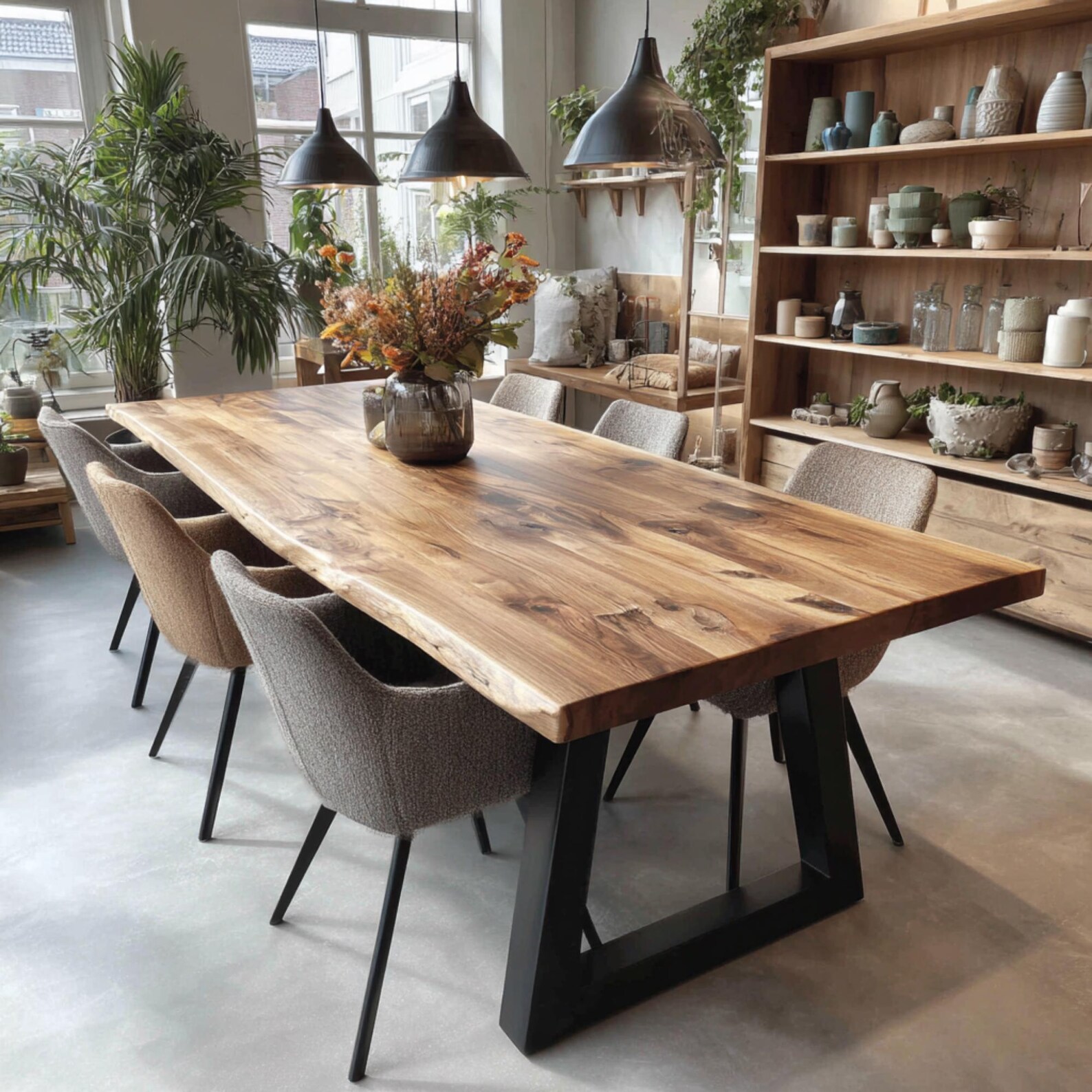 Handmade Walnut Dining Table – Live Edge Rustic Farmhouse Table - Etsy