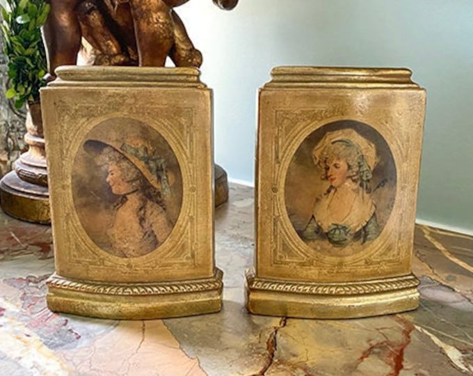 Vintage Pr Borghese Portrait Bookends, Italian, Italy, - Etsy