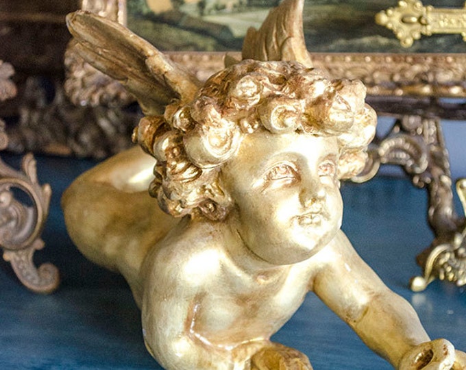Vintage Flying Cherub Figure, Statue, Angel, Gold - Etsy