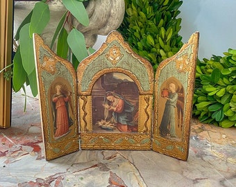 Florentine Triptych Home Altar With Madonna Del Granduca by Raphael Art Print, Virgin Mary and ...