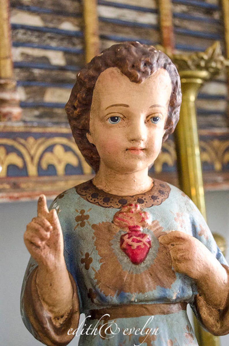 Sacred Heart Christ Child Statue: Hand Painted Infant Jesus Statuary - Etsy