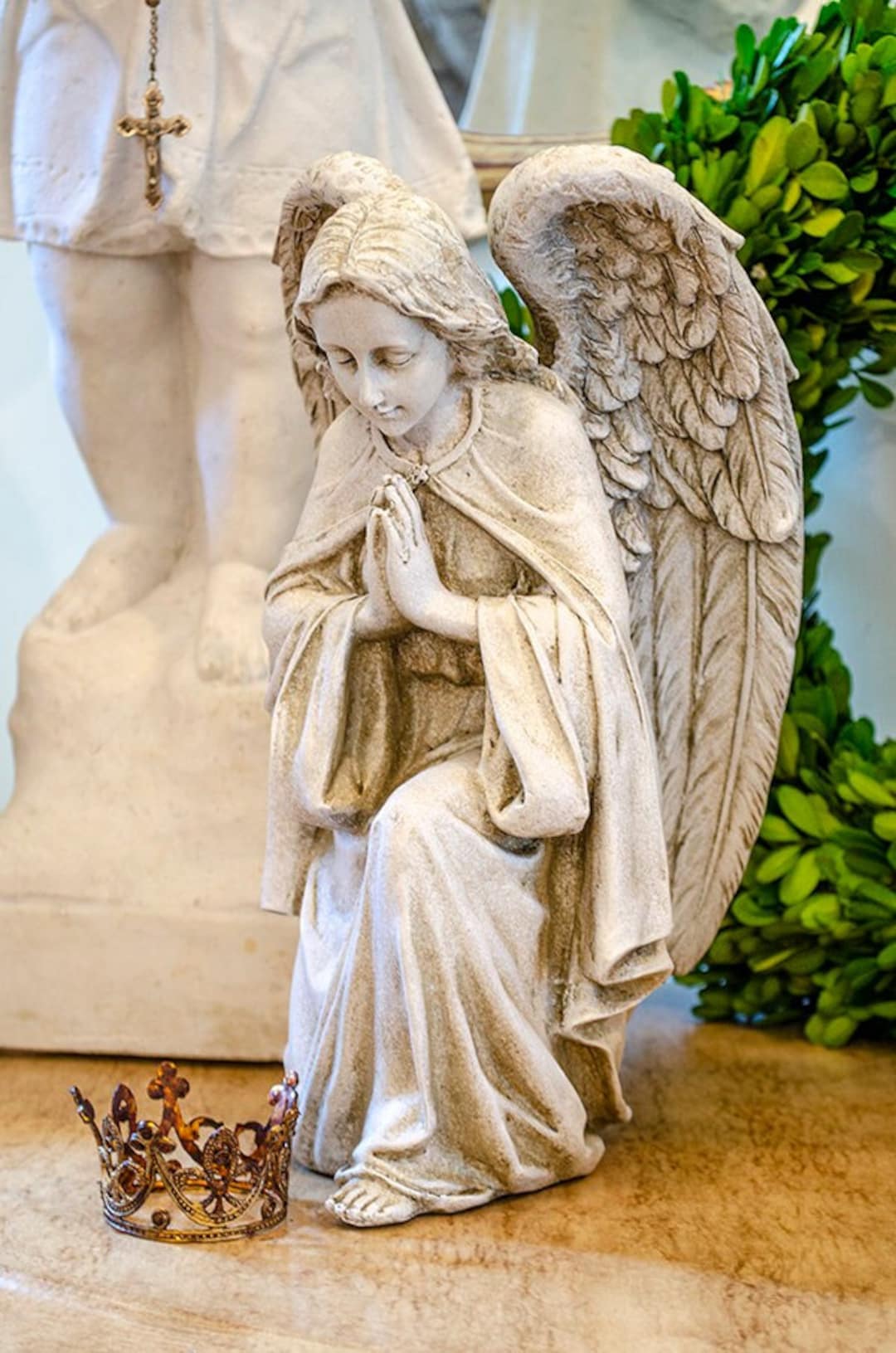 Kneeling Praying Angel Statue - Etsy