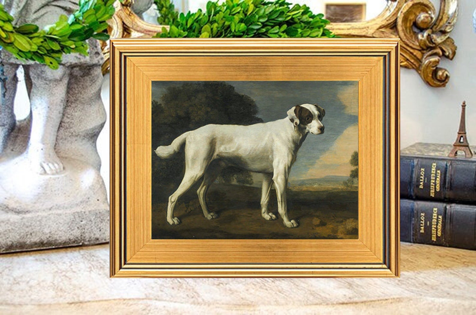 Fab Dog Oil Painting Print on Canvas White Dog George Stubbs - Etsy