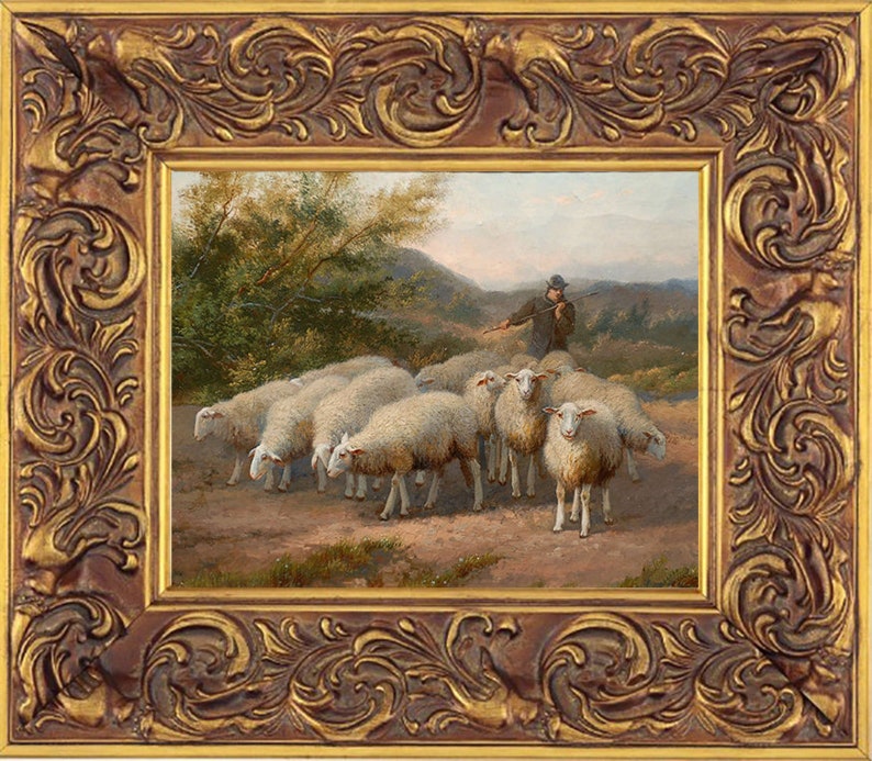 Sheep Pastoral Landscape Print on Canvas, Art Print - Etsy