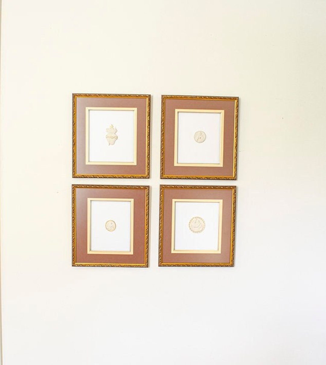 Framed Intaglios, Set of Four, Framed and Matted, Religious - Etsy