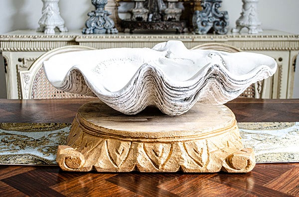 Large Faux Clam Shell: Plaster Display Piece (22.5