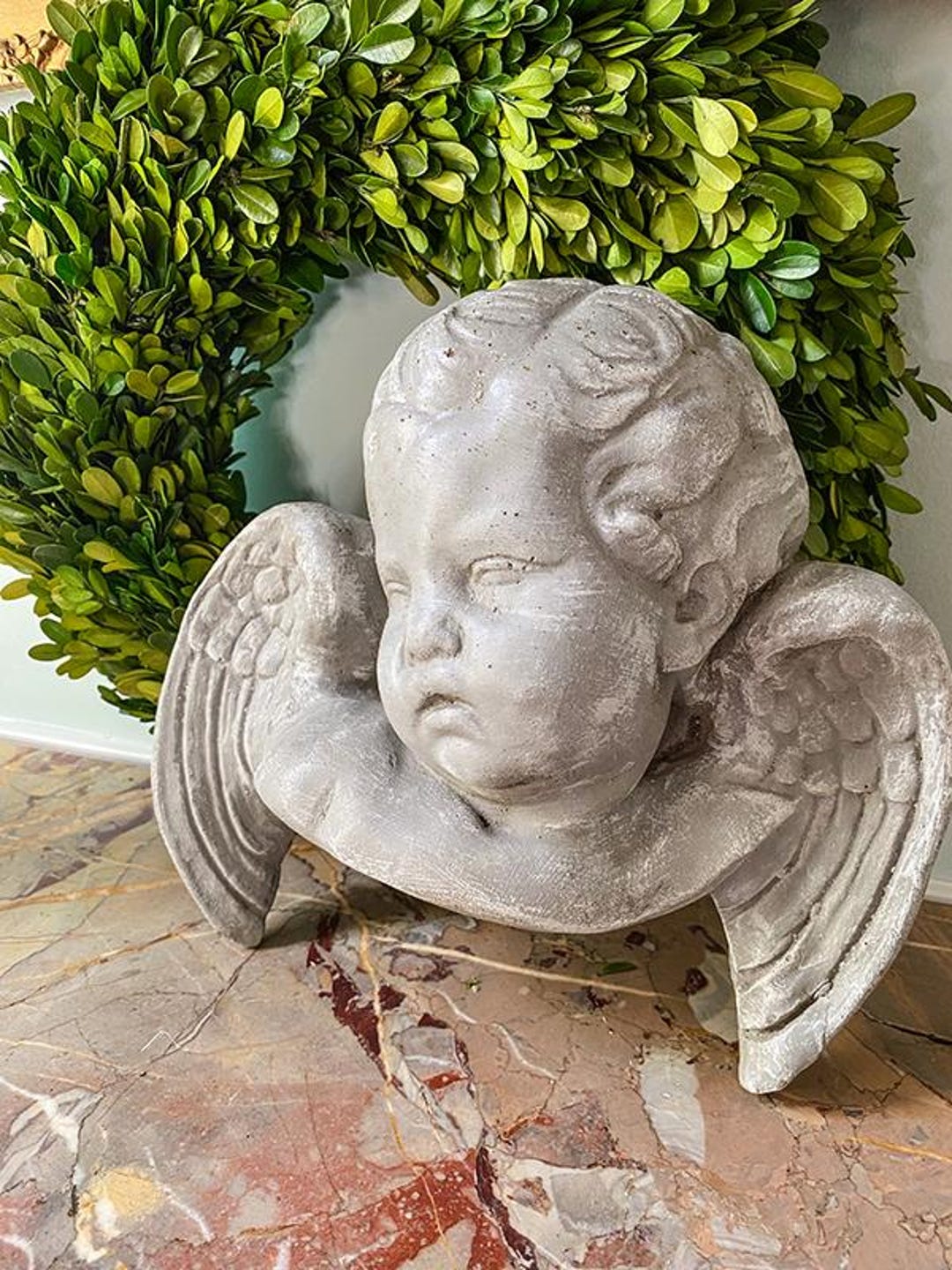 Vintage Cement Angel Bust, Statue, Garden, Wall Decor - Etsy
