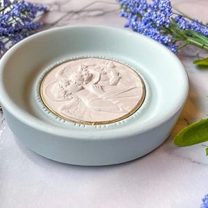 Framed Guardian Angel Intaglio, Plaster, Religious, Christening Gift ...