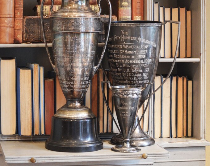 GIGANTIC Vintage Fox Hunting Trophy Cup, Silverplate, Perpetual Trophy ...