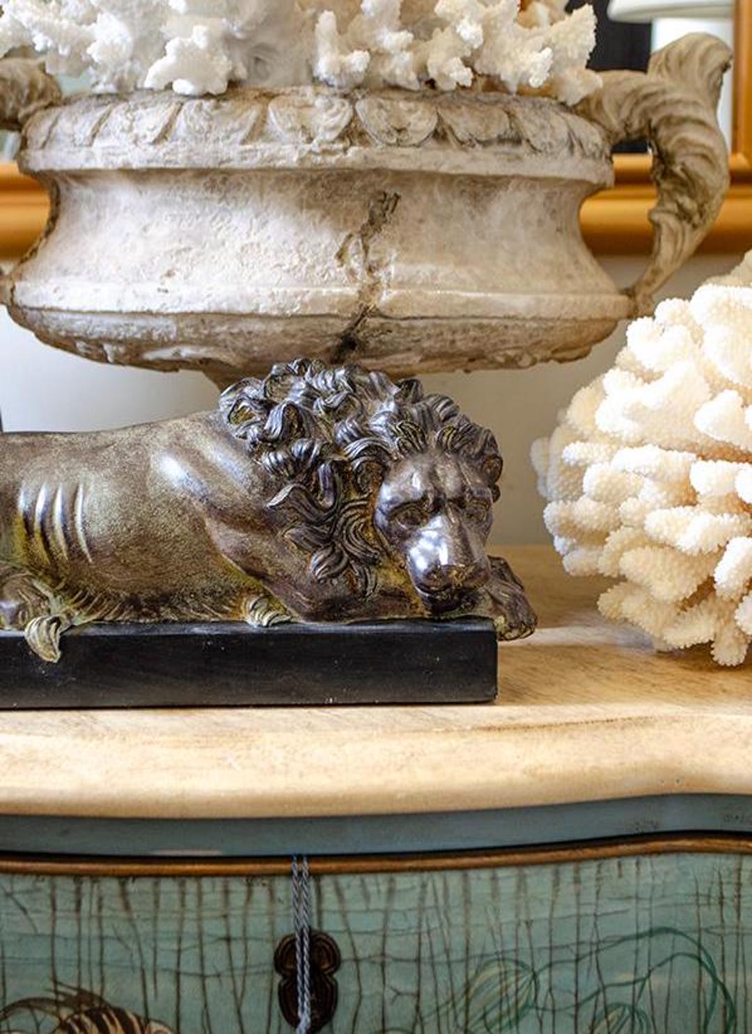 Lg Vintage Vatican Lion Statue, Recumbent Lion - Etsy