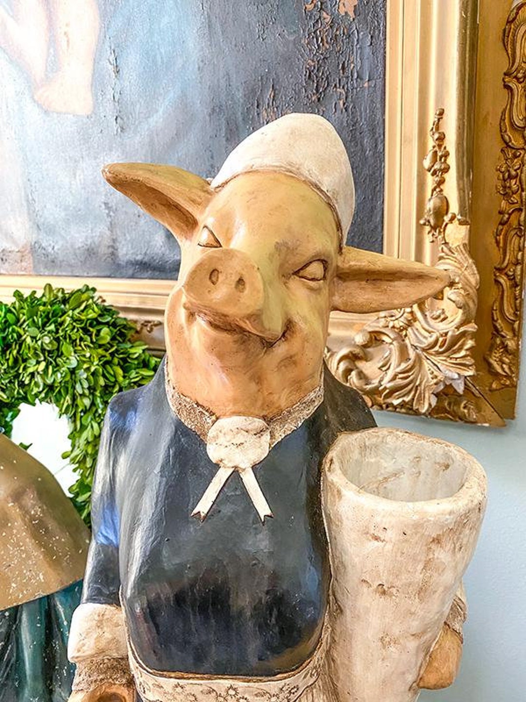 Vintage Miss Piggy Maid Statue, Kitchen Decor, Pig Statue, Flower ...