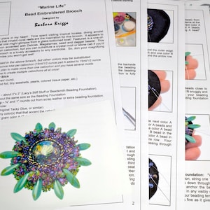 SALE! Tutorial for the "marine Life" Bead Embroidered Brooch - Etsy