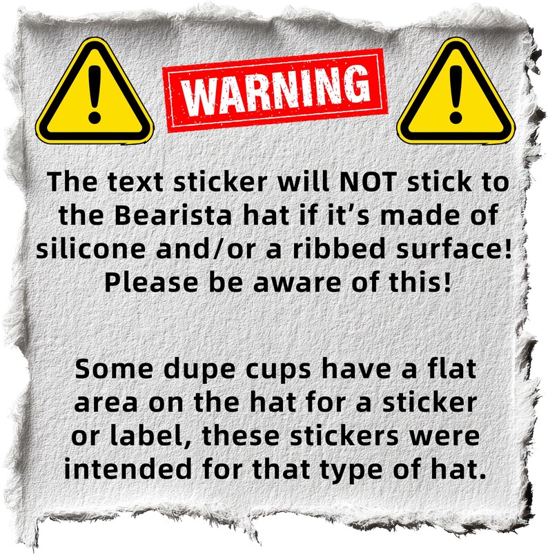 Bearista Cup DIY Stickers - FULL KIT | Logo, Text, Eyes and Nose Vinyl ...