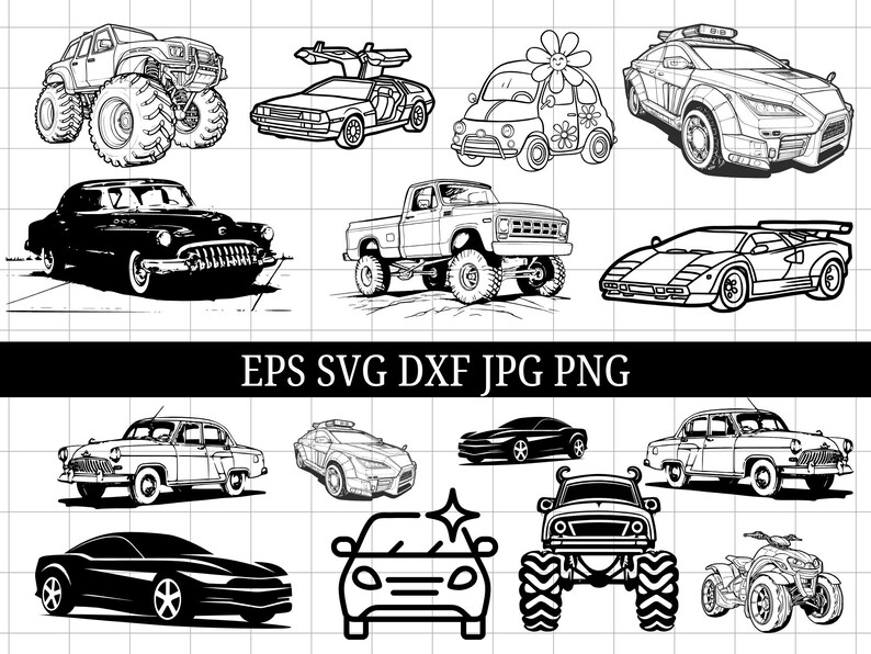 Classic Car SVG Bundle , Car PNG , Auto Clipart , Silhouette , Vector ...