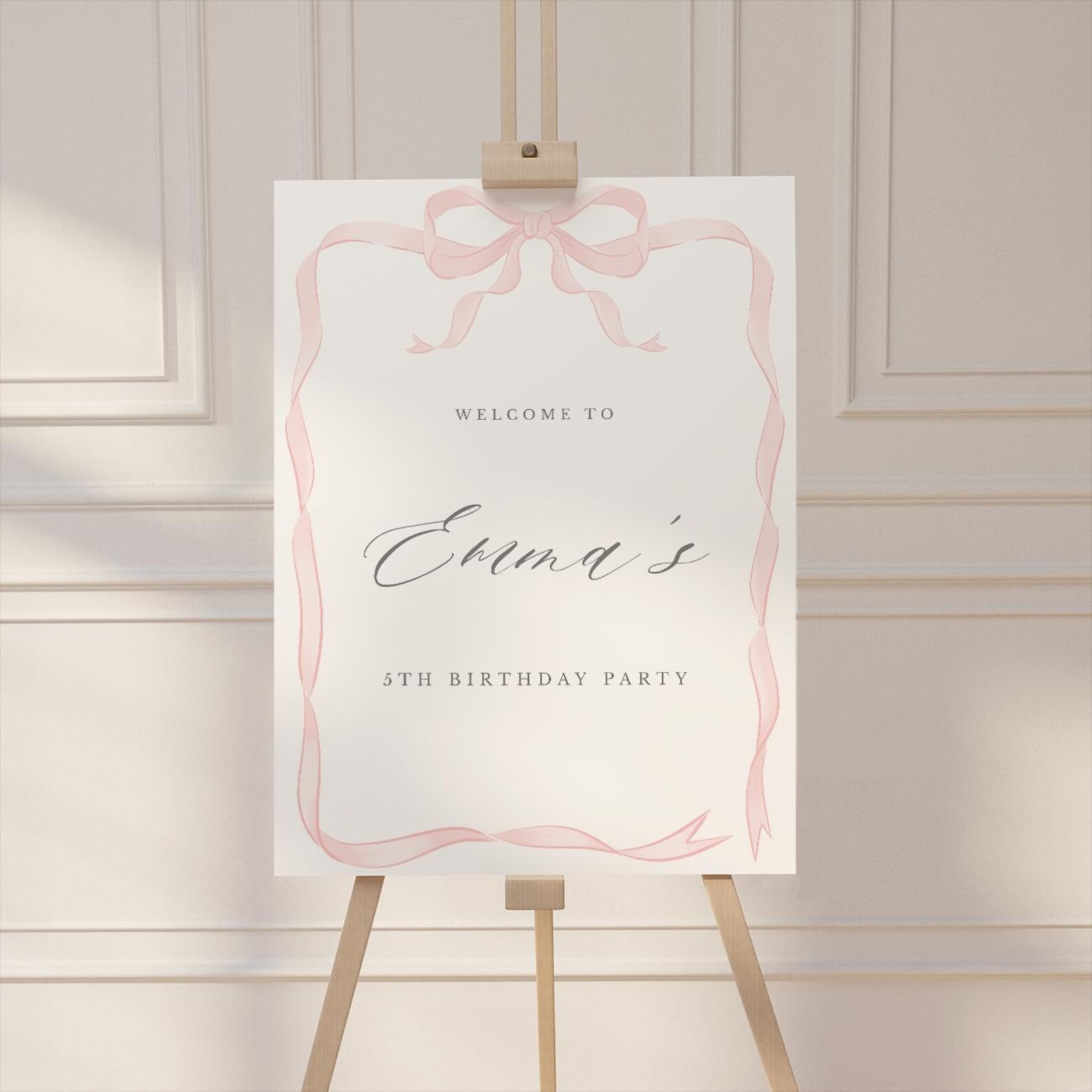 Editable Ribbon Birthday Party Welcome Sign, Custom Sign, Digital ...