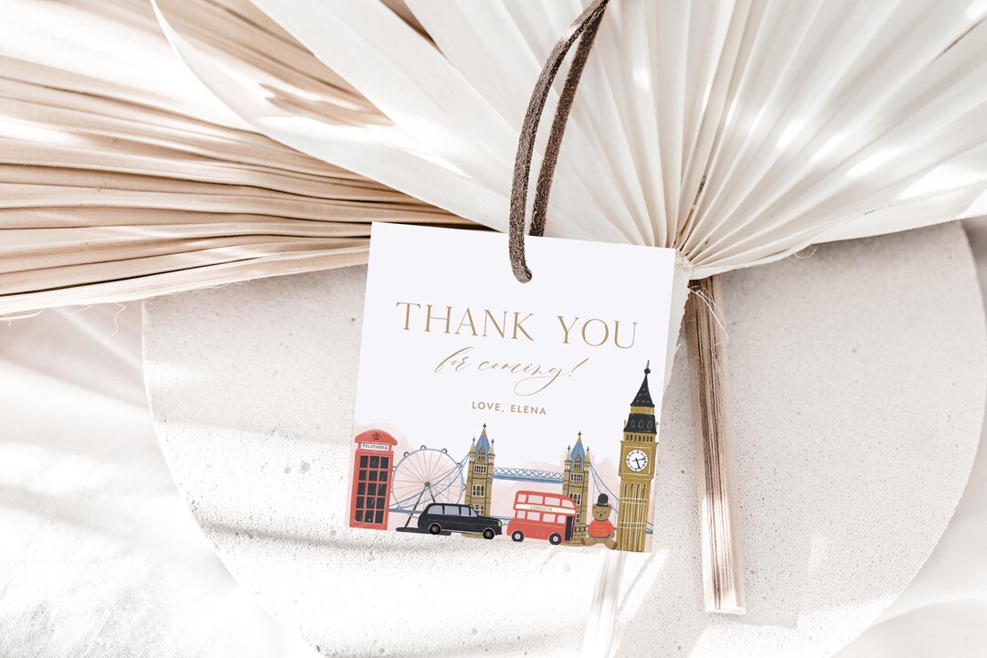 London Gift Tag, Big Ben Gift Tag, London Theme, Tea Party, Birthday ...