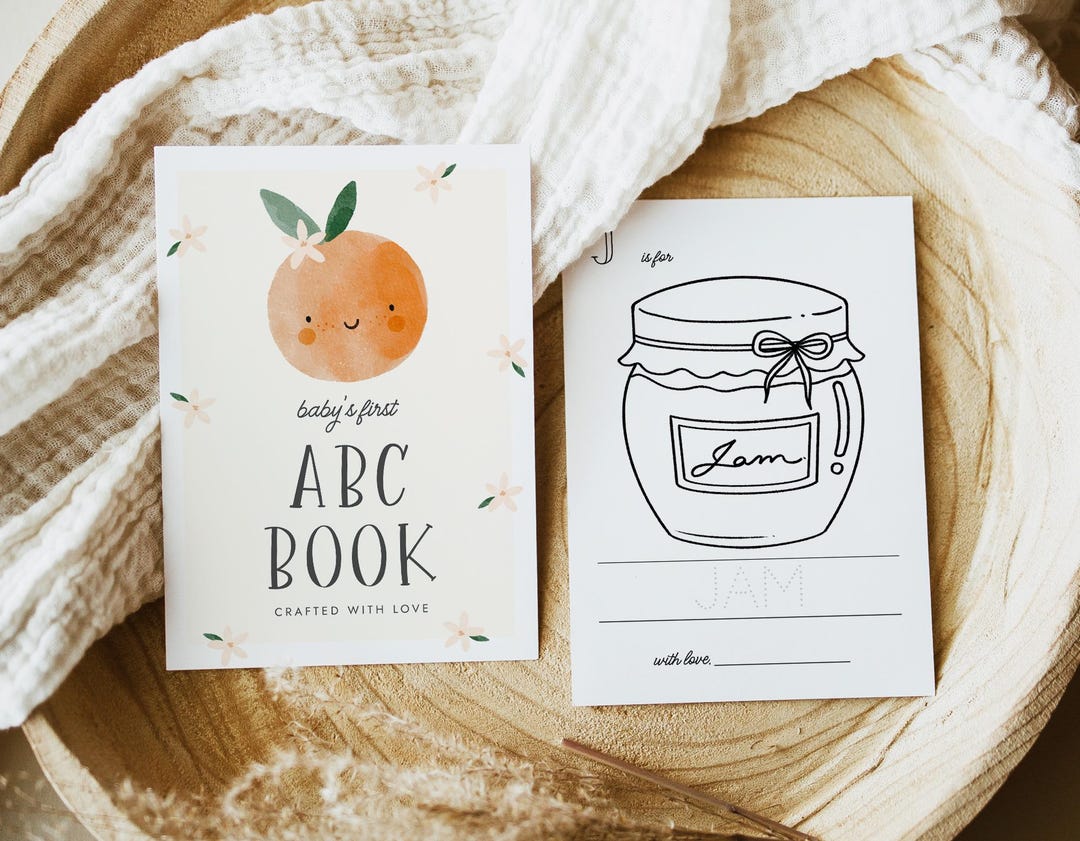 Baby's First ABC Coloring Book: Hand Drawn, Printable in Pdf, Jpg, Png ...