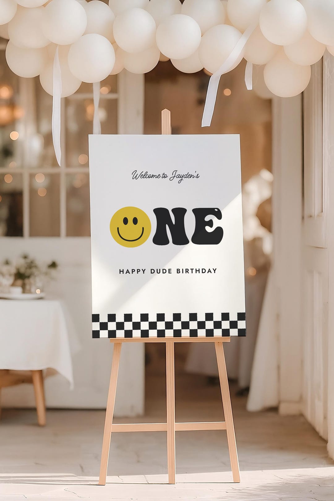 Happy Dude Welcome Sign, Smile Party Welcome Poster, Editable Smile ...