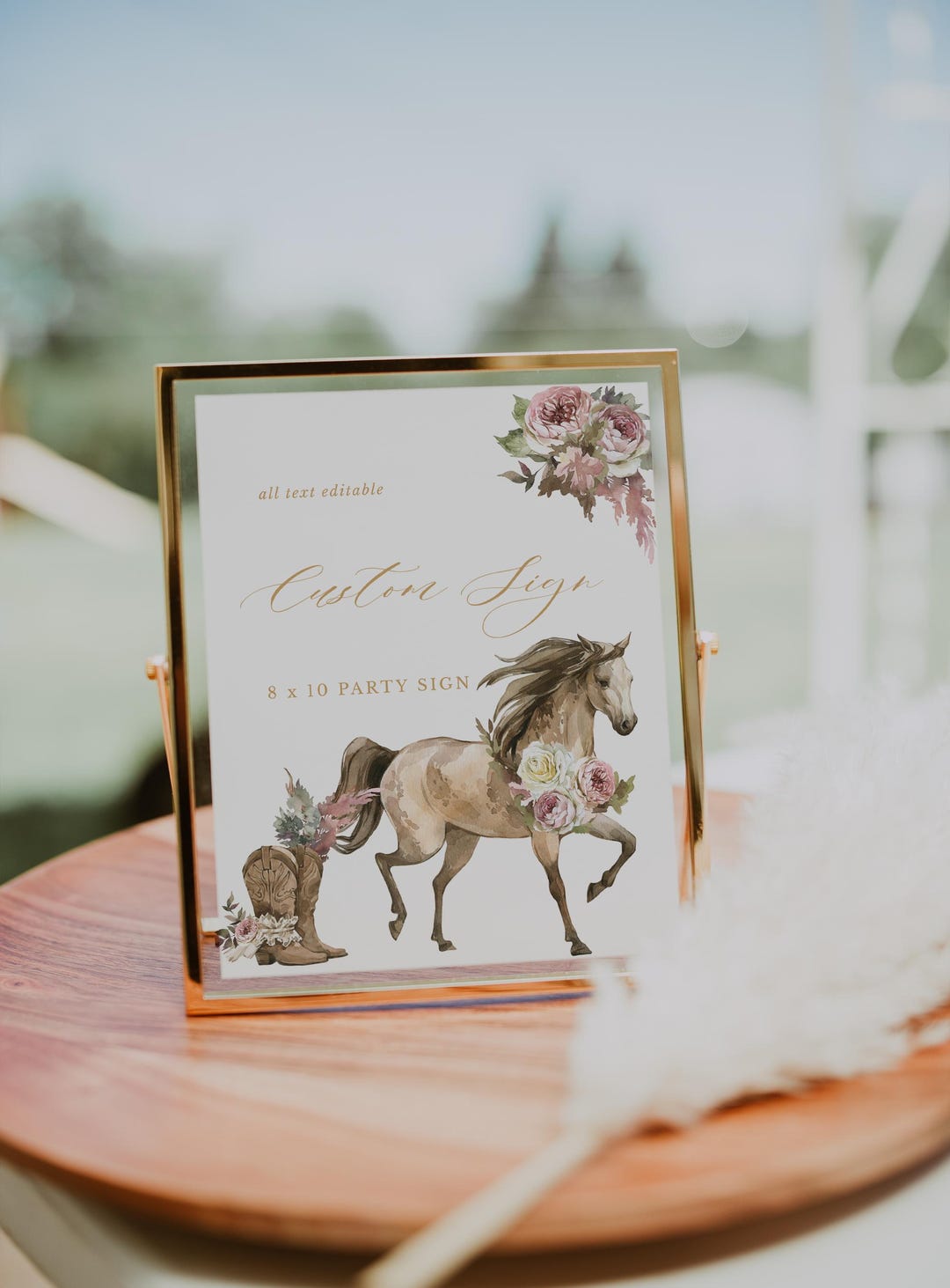 Editable Horse Custom Sign, Saddle Up, Cowgirl Theme Party, Birthday ...