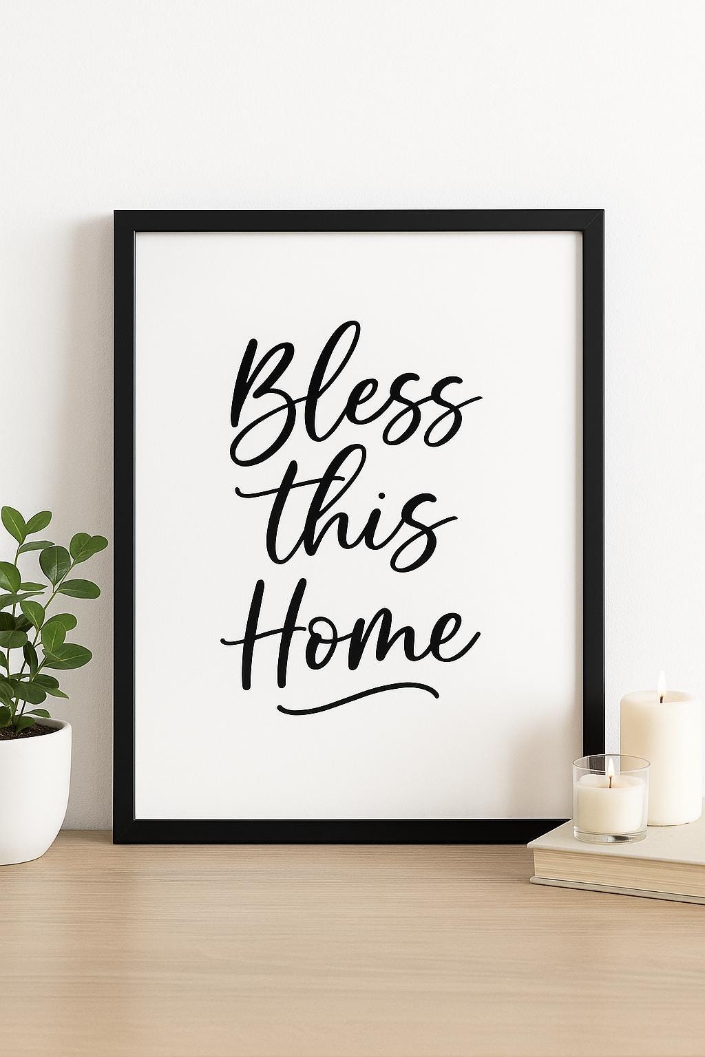 Bless This Home Printable • Modern Script Wall Art • Home Blessing ...