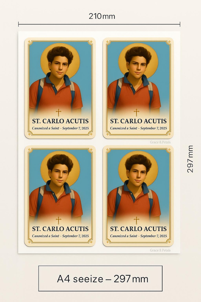 Blessed Carlo Acutis Prayer Card | Catholic Holy Card (digital Download ...