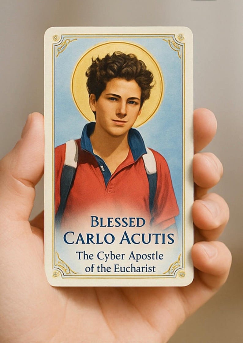 Blessed Carlo Acutis Prayer Card | Digital Download Catholic Holy Card | Printable Saint Prayer ...
