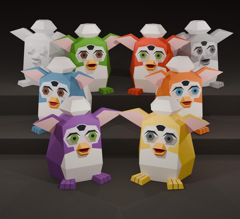 6 Colors Furby Papercraft Bundle - Custom Parts - PDF Templates - Etsy ...