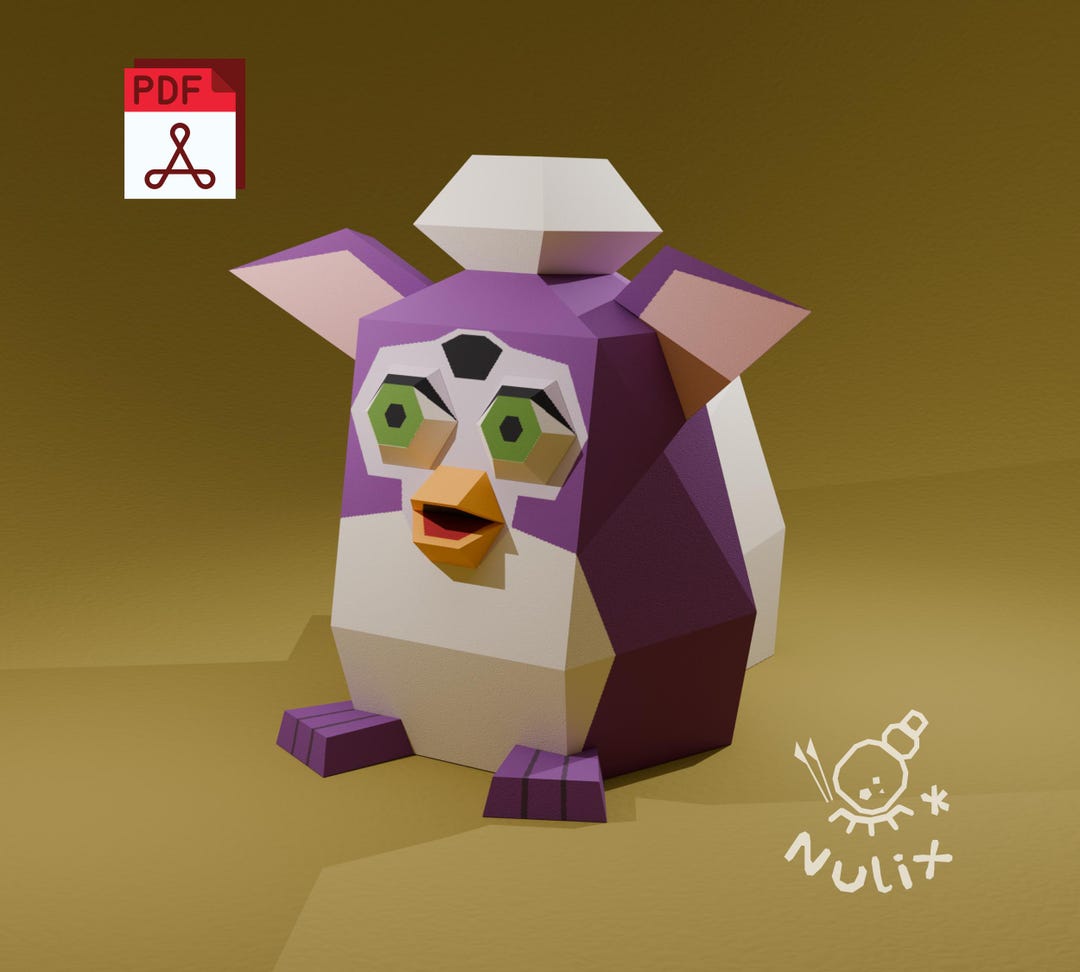 Purple Furby Papercraft - Custom Parts - PDF Templates - Etsy
