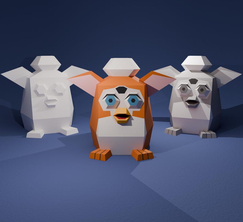 Orange Furby Papercraft - Custom Parts - PDF Templates - Etsy