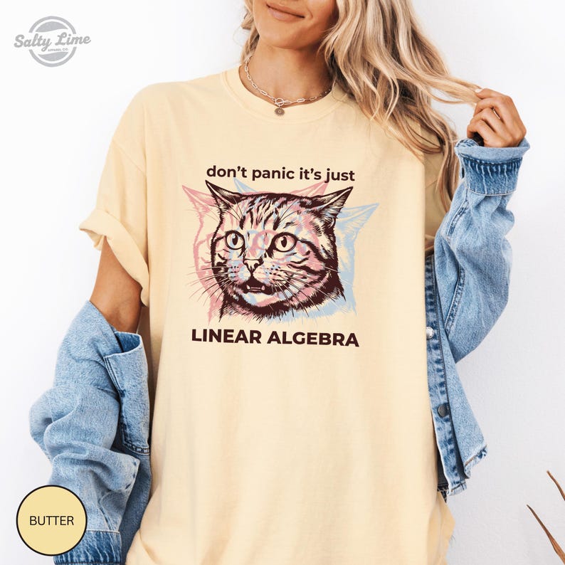 Linear Algebra Cat Shirt, Funny Math Teacher Comfort Colors Gift Tee - Etsy