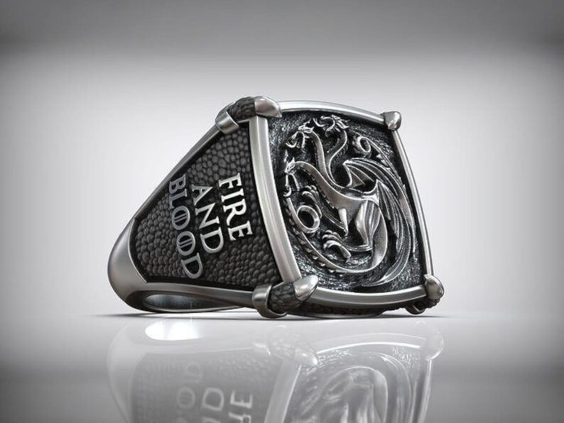 Targaryen House Dragon GOT Symbol Fan Art Signet Ring - Etsy