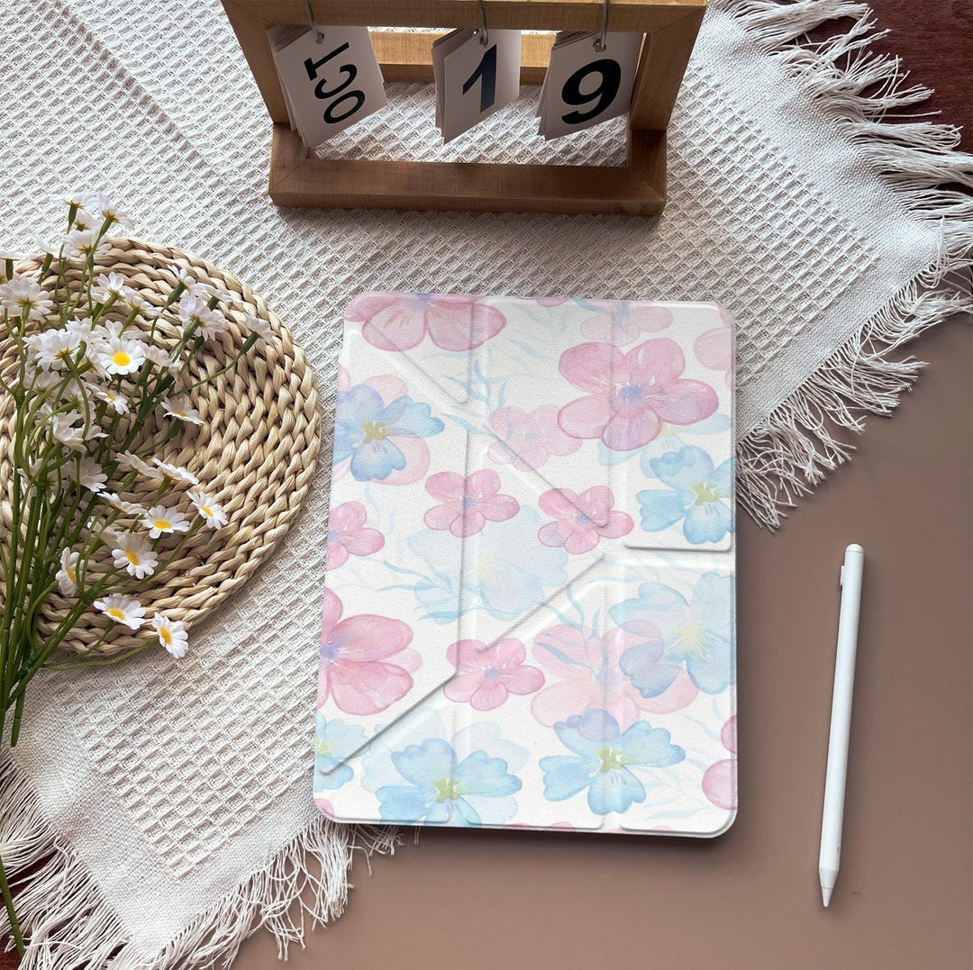 Colorful Floral Y Fold iPad Case, Stand & Auto Wake/sleep Cover for ...