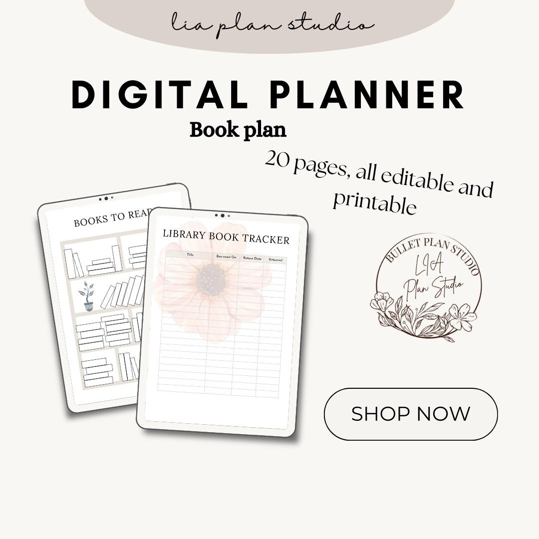 Editable Book Planner – Printable Reading Journal & Tracker | TBR List ...