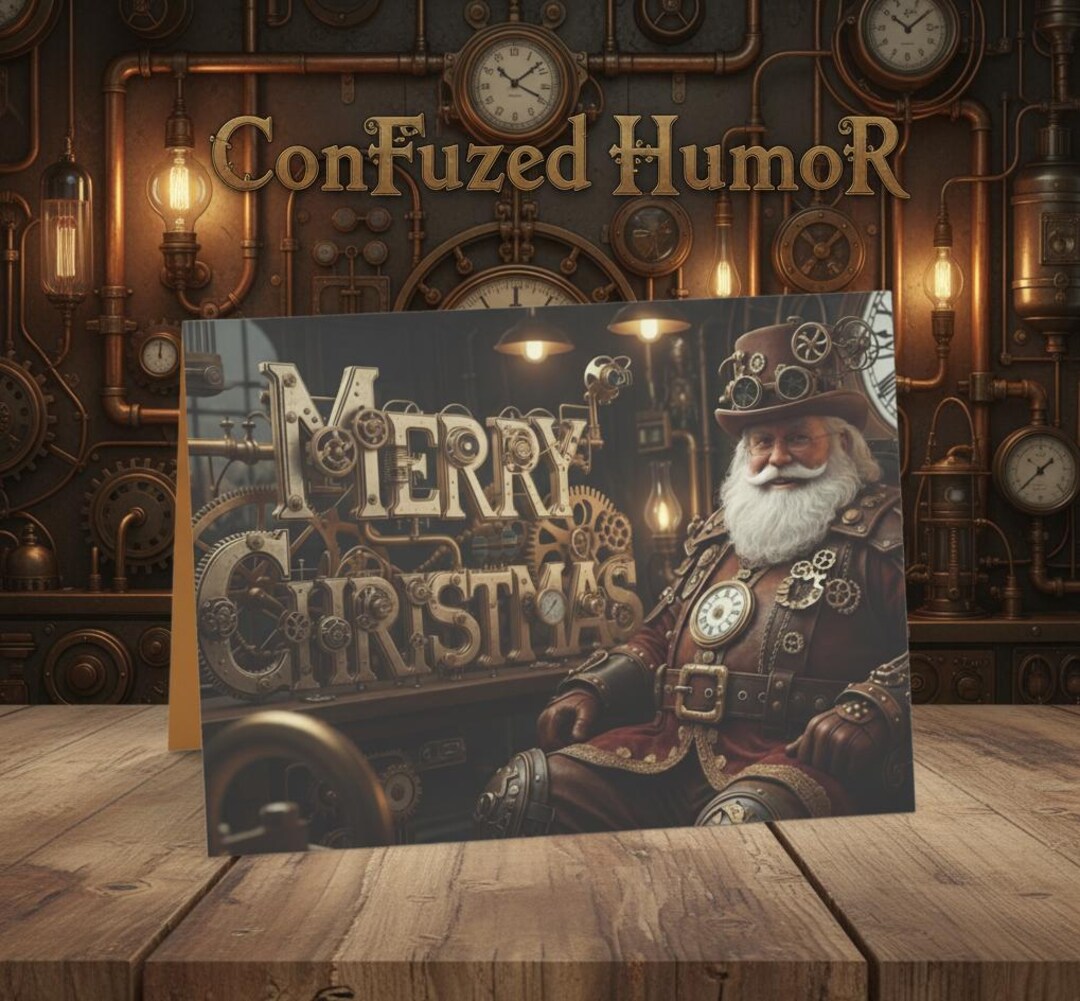 Steampunk Christmas Story Greeting Card | Holiday Card Set - Etsy