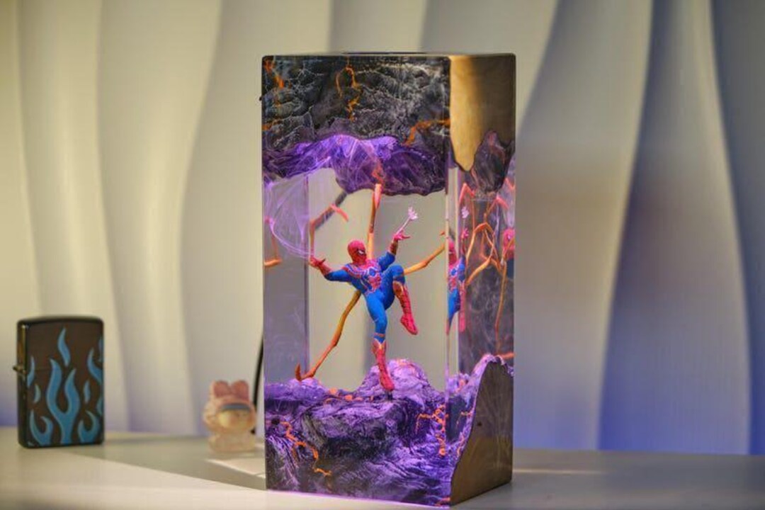 Custom Spider Man Lamp, Resin Night Light, Spider-man Gift, Gift for ...