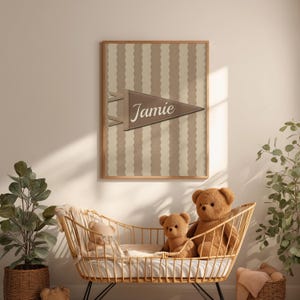 Custom Name Pennant Print – Personalized Nursery Decor (digital ...