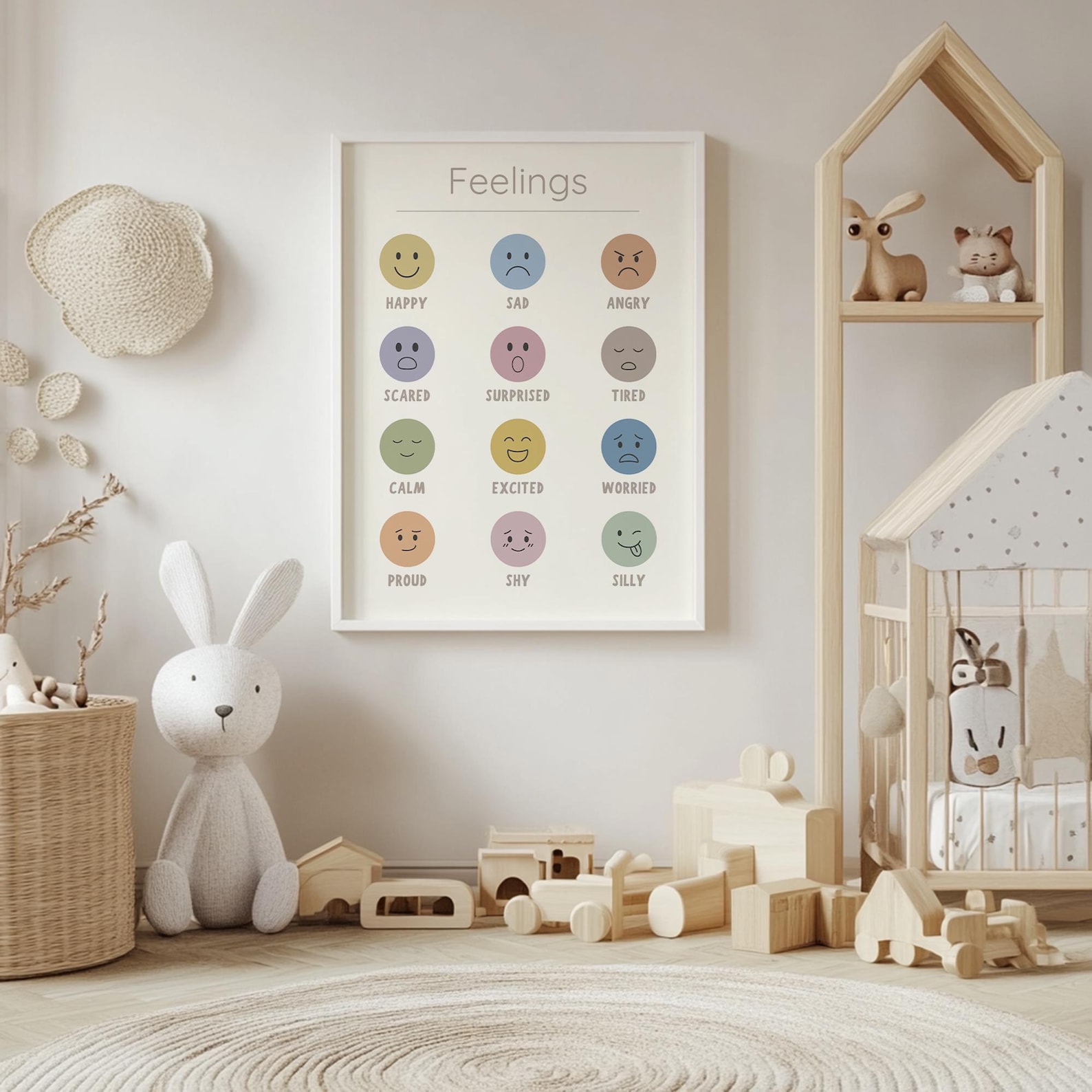 Feelings Poster: Pastel Emotions Chart, Classroom Calm Corner (digital ...